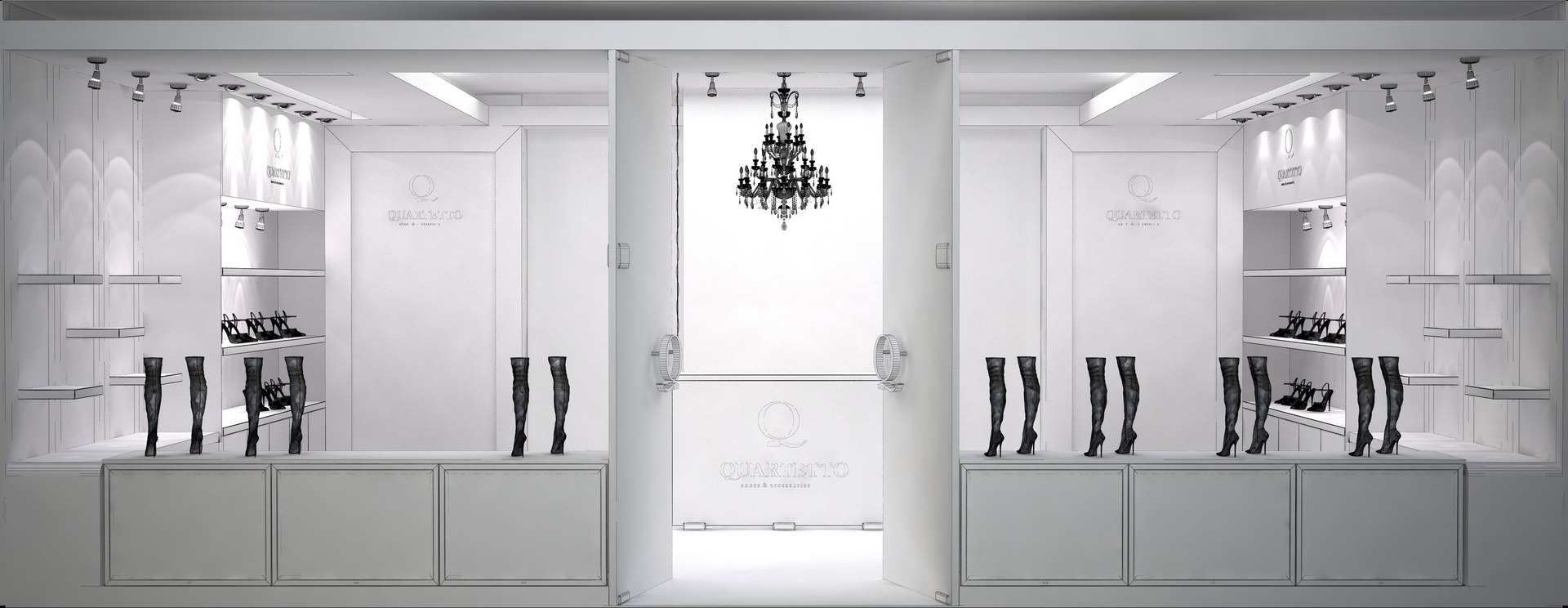 3d model interior shoe store