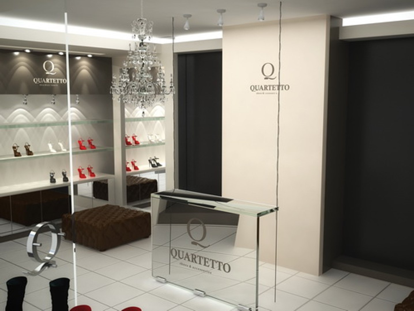 3d model interior shoe store