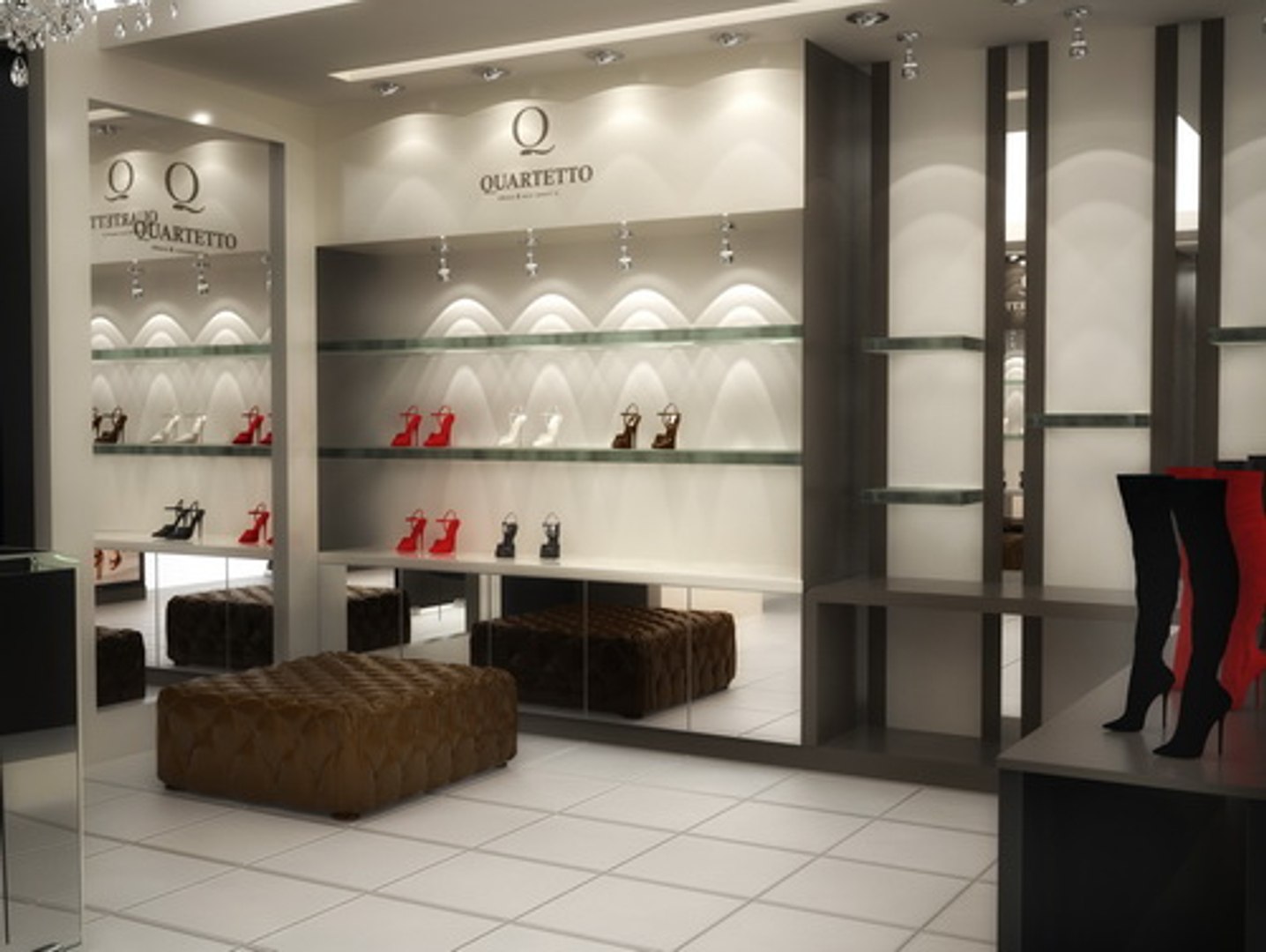 3d model interior shoe store