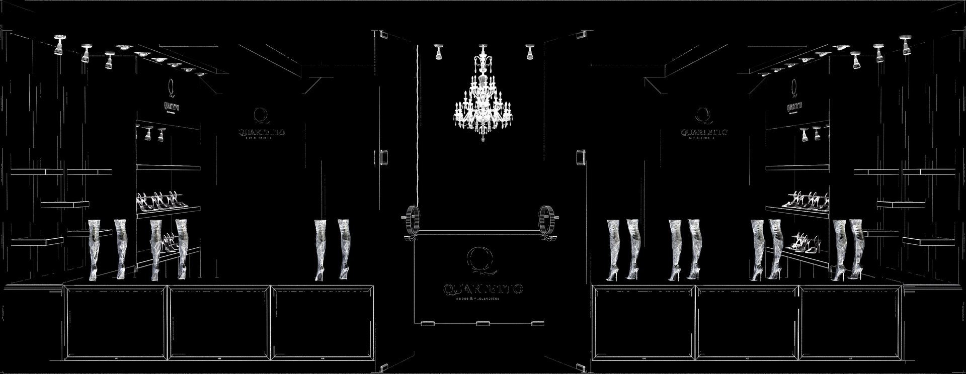 3d model interior shoe store