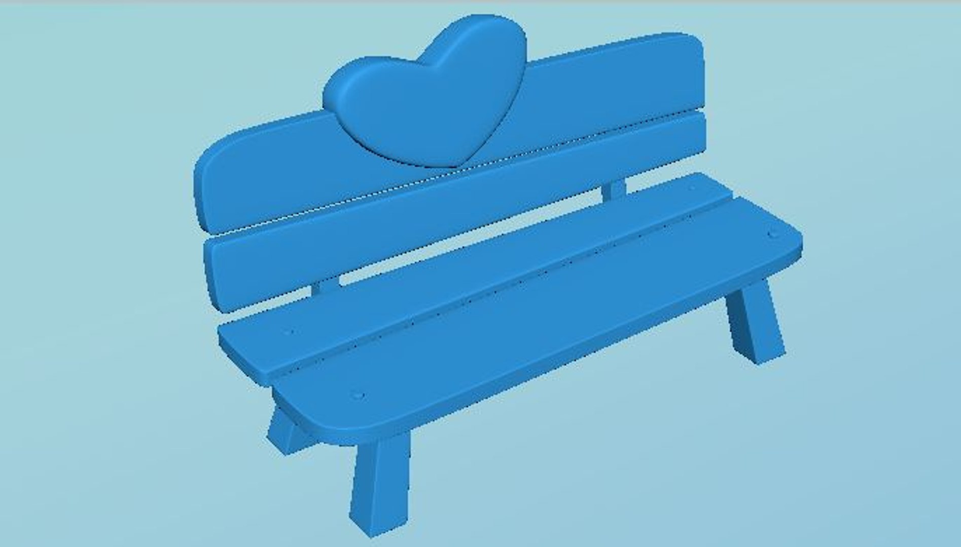 Cartoon table chair street bench model - TurboSquid 1395853