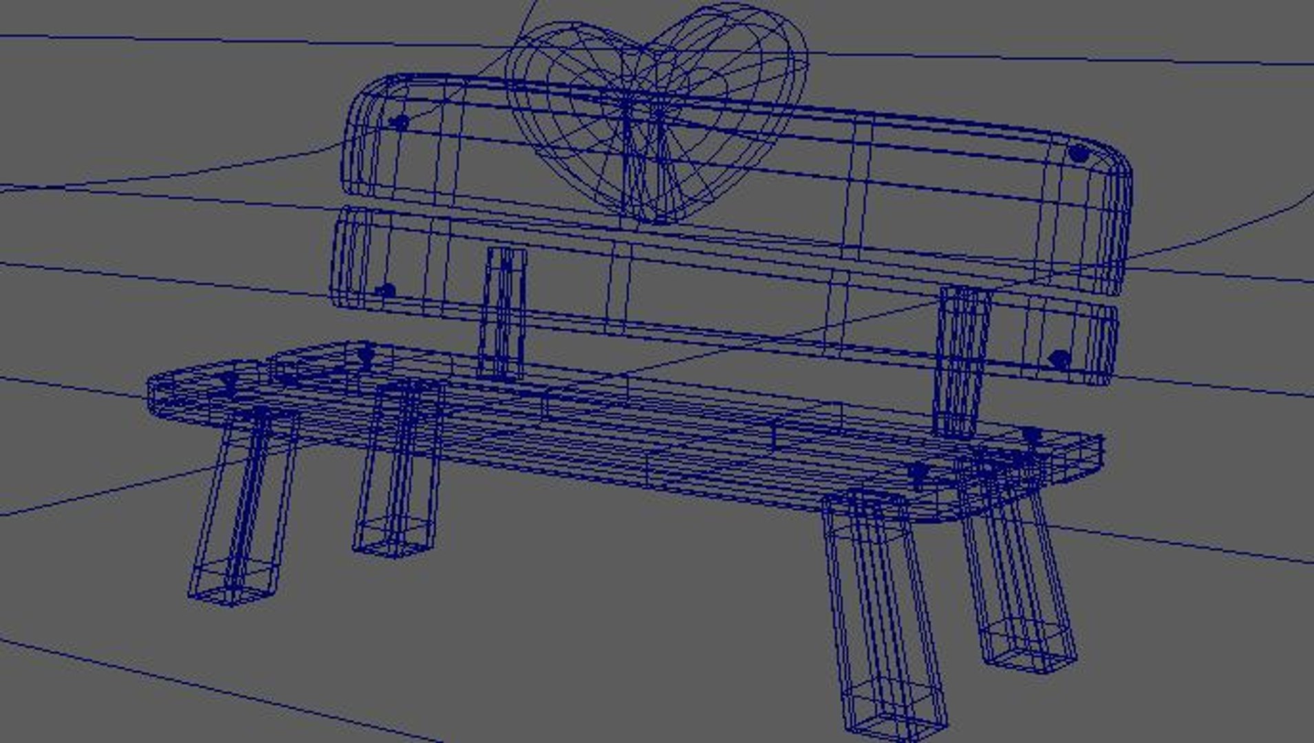 Cartoon table chair street bench model - TurboSquid 1395853