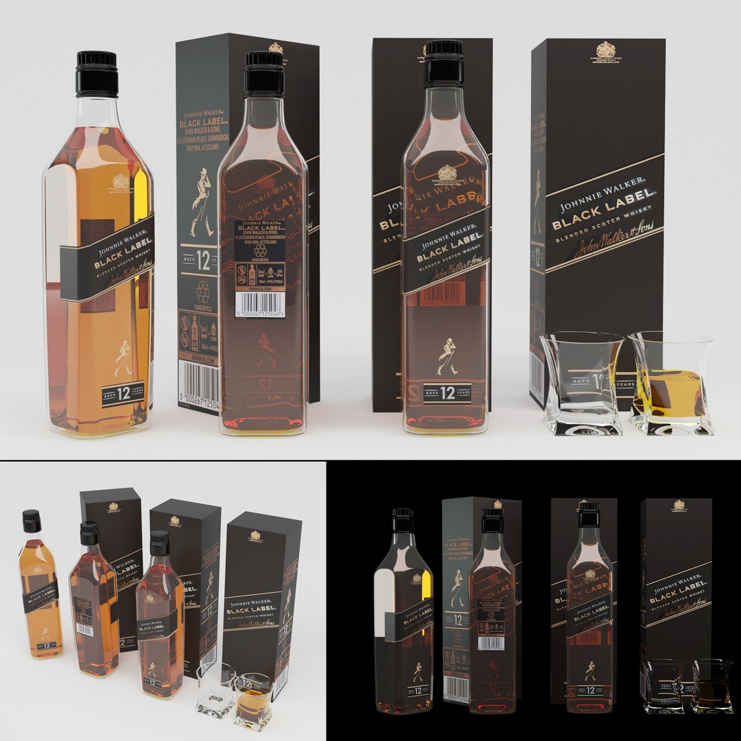 Johnnie Walker Black Label Set model - TurboSquid 2085635