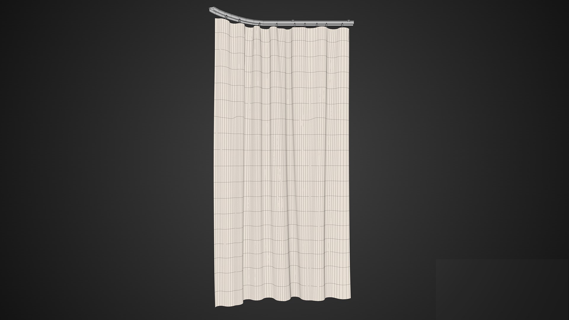 3D Game Ready White Rail Curtains Model - TurboSquid 2094858
