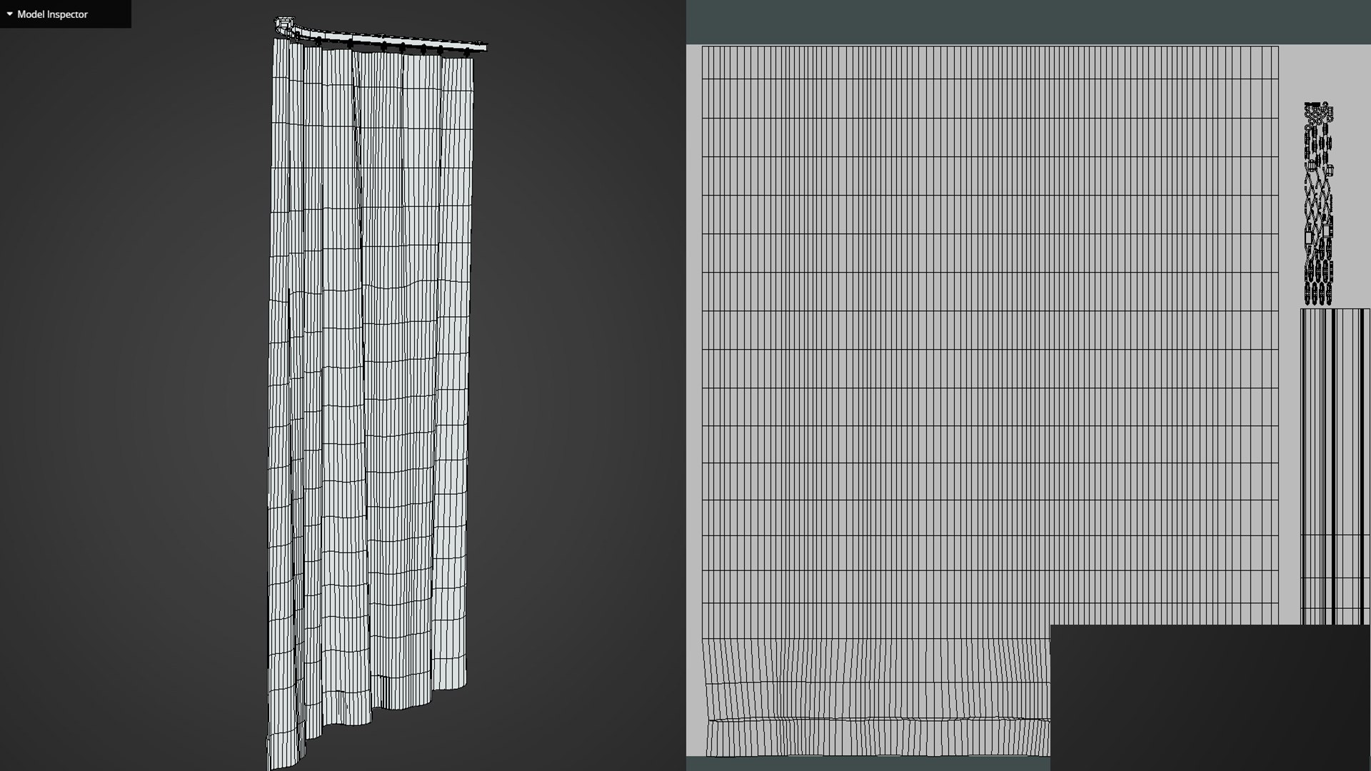 3D Game Ready White Rail Curtains Model - TurboSquid 2094858