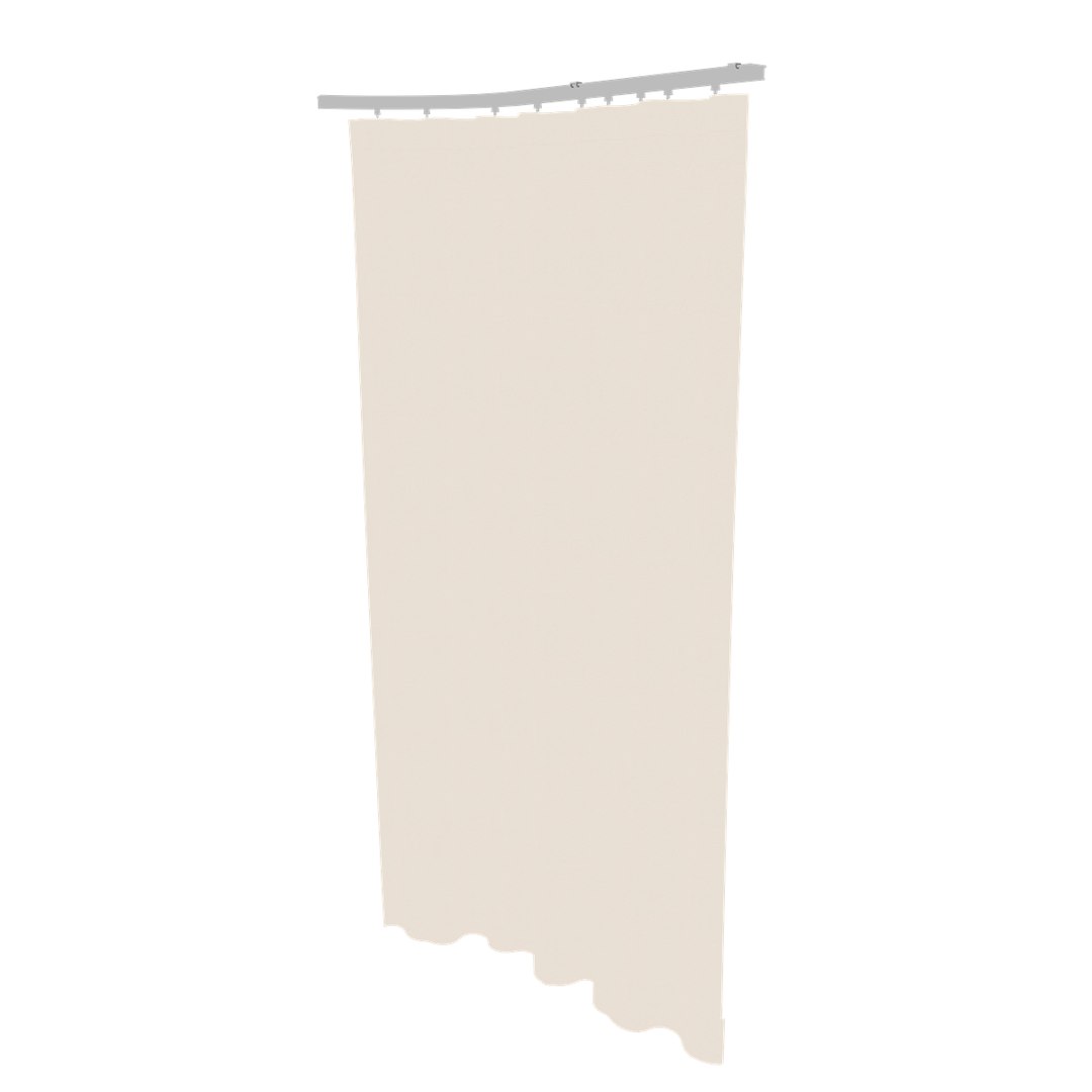 3D Game Ready White Rail Curtains Model - TurboSquid 2094858