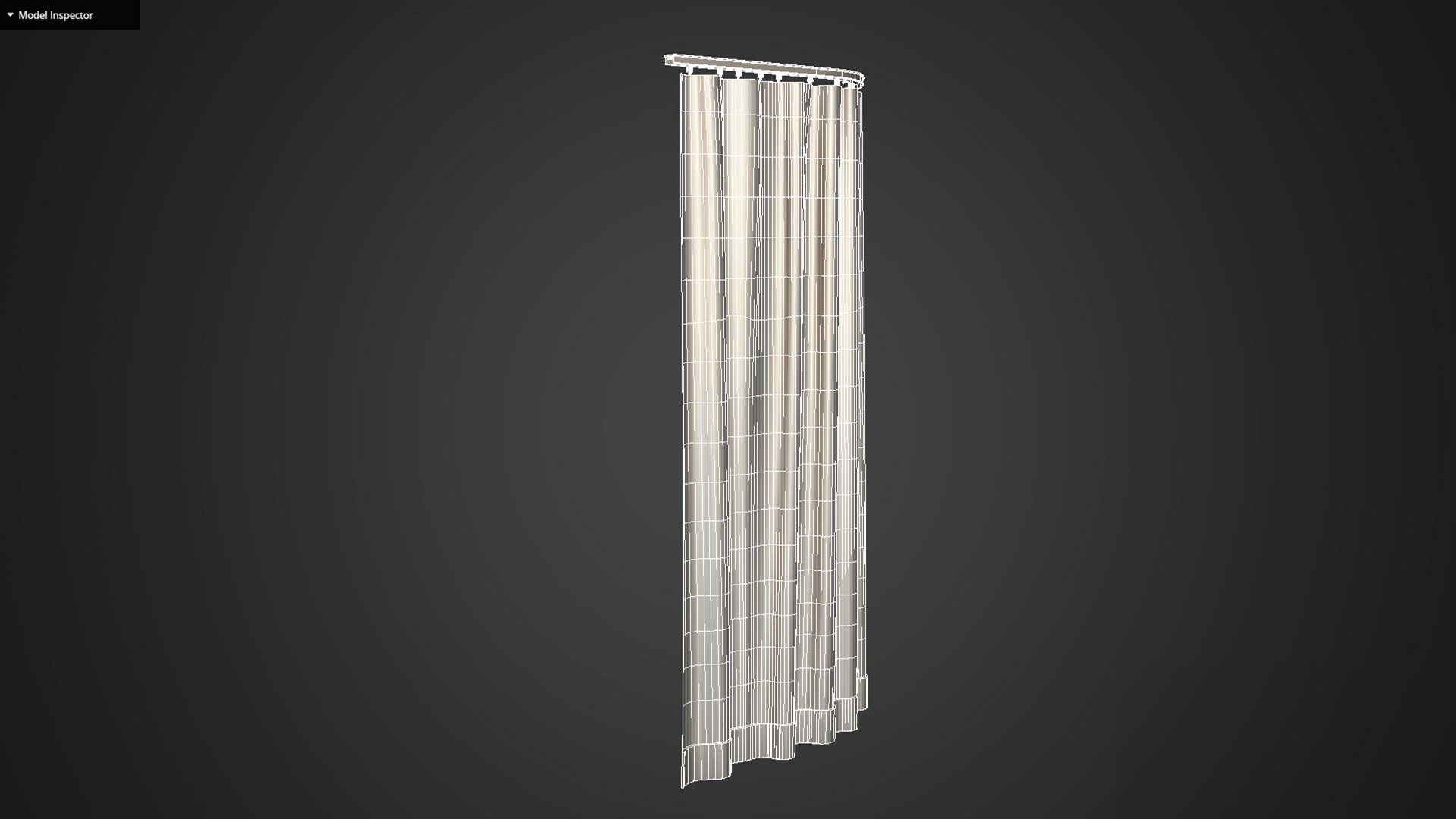 3D Game Ready White Rail Curtains Model - TurboSquid 2094858