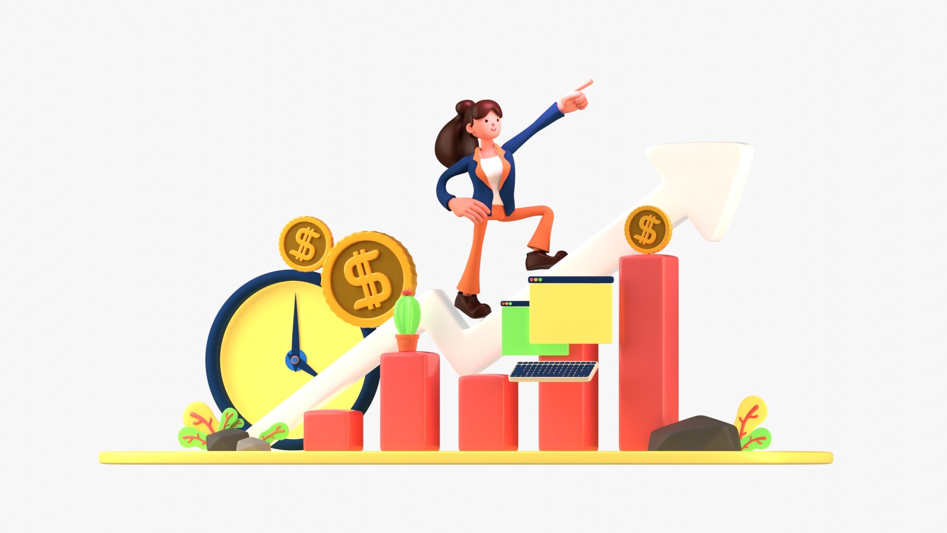 Growing Business 3D - TurboSquid 2246664