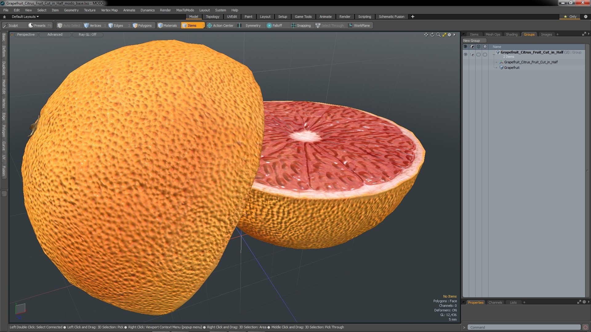 Grapefruit Citrus Fruit Cut In Half 3D Model - TurboSquid 2135077