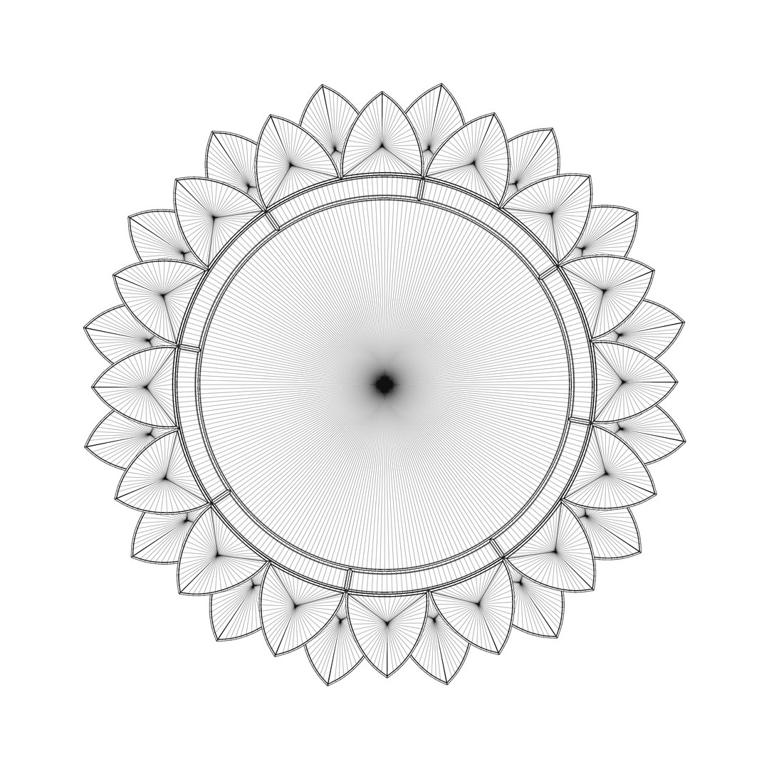 Sunflower Navado Mirror Art Model - TurboSquid 2337313