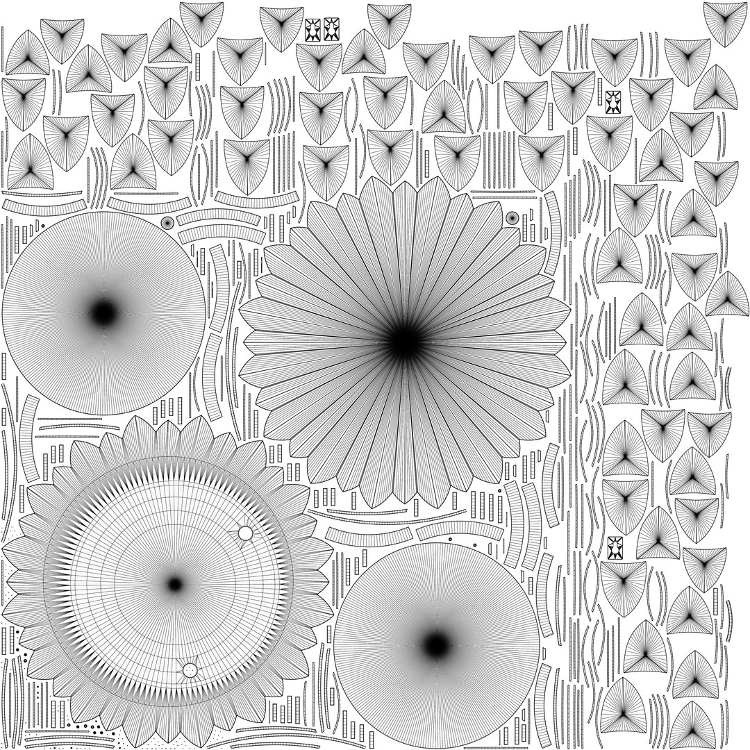 Sunflower Navado Mirror Art Model - TurboSquid 2337313