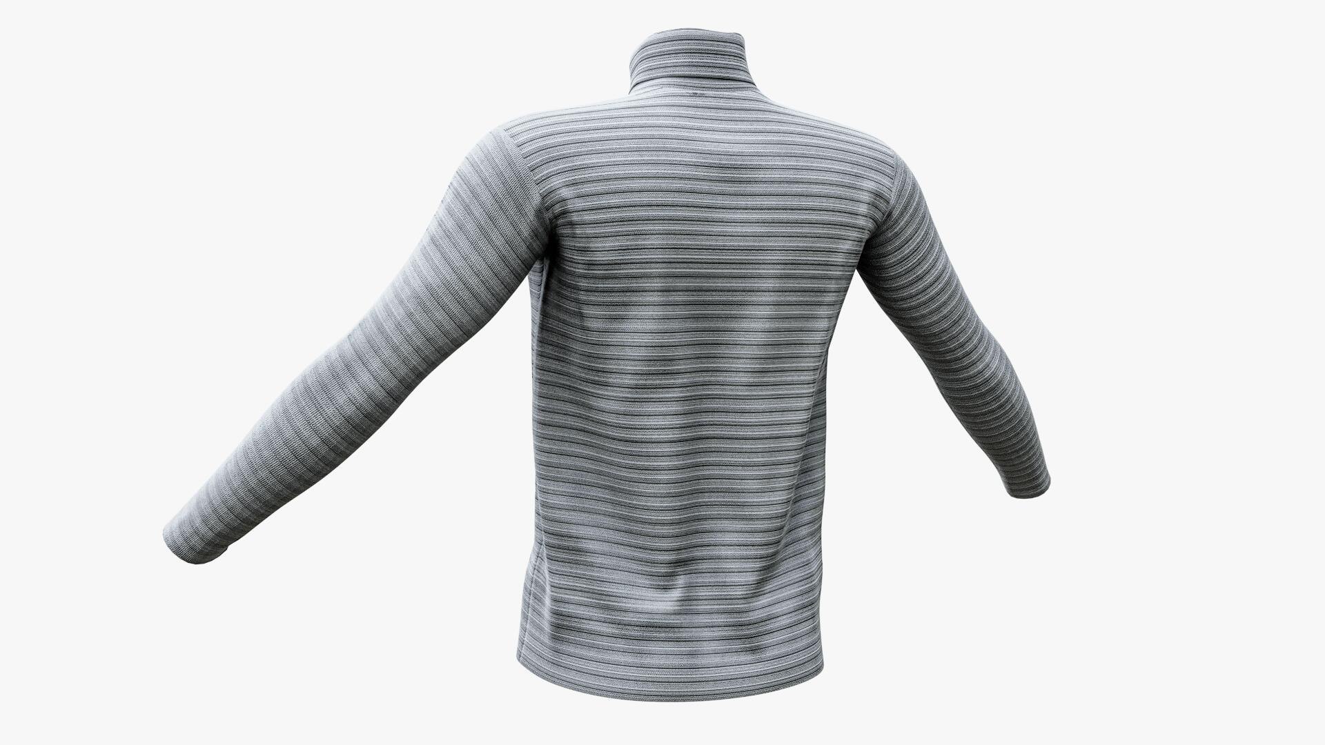 Men Long Sleeve Ski Collar Shirt 3D Model - TurboSquid 2424899