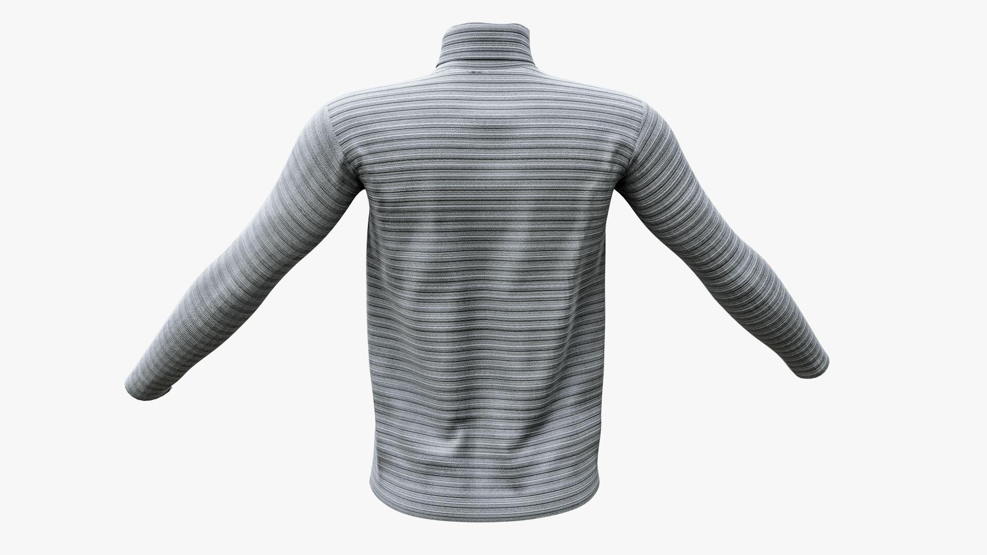 Men Long Sleeve Ski Collar Shirt 3D Model - TurboSquid 2424899