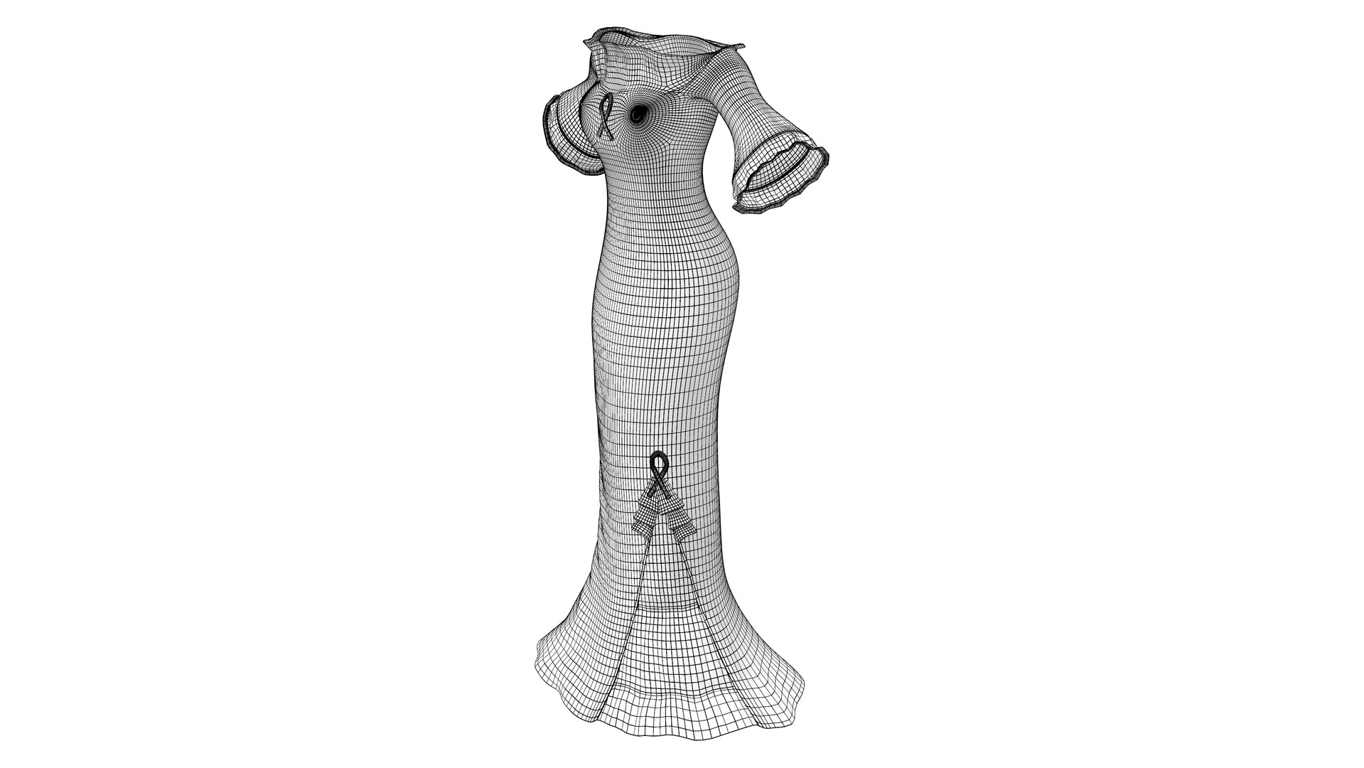 3D Blue Gown model - TurboSquid 1860904