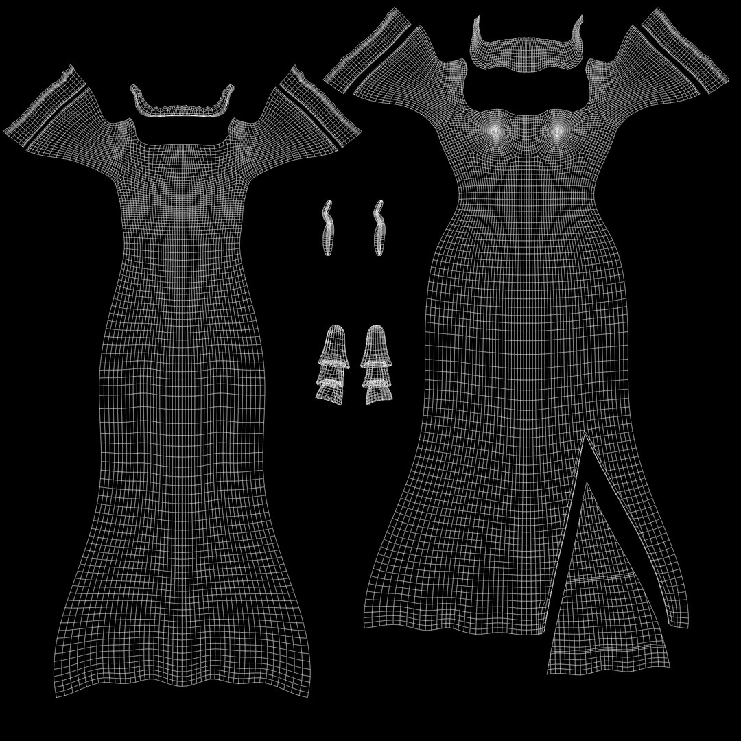 3D Blue Gown model - TurboSquid 1860904