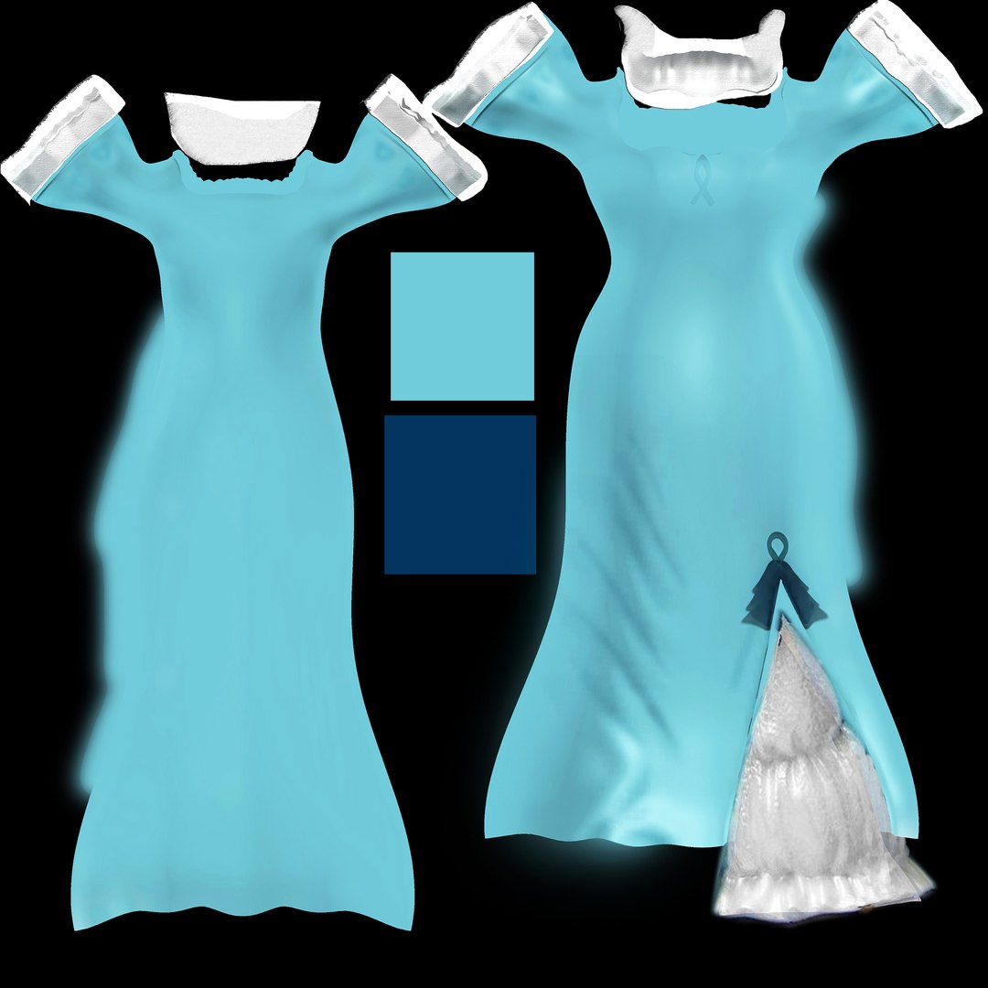 3D Blue Gown model - TurboSquid 1860904