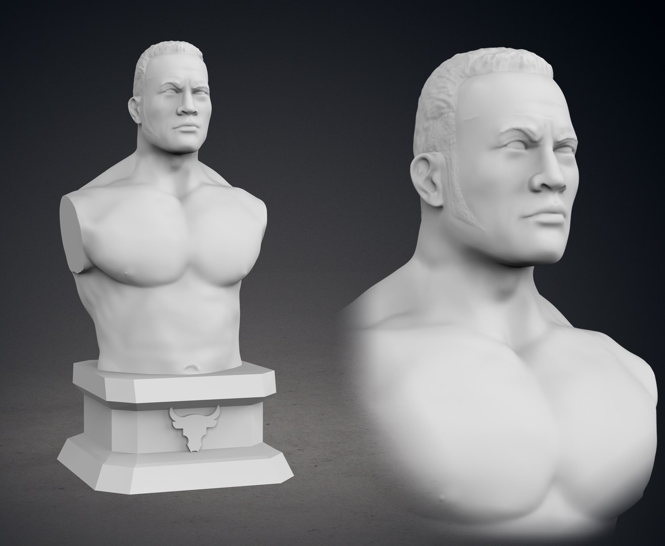 The Rock Bust - Classic Version 3D Model - TurboSquid 2226875