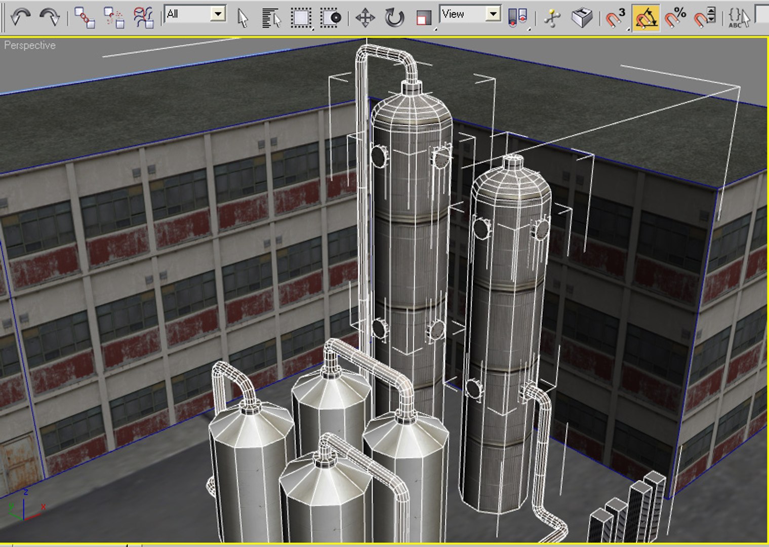 Factory Building 3d Model