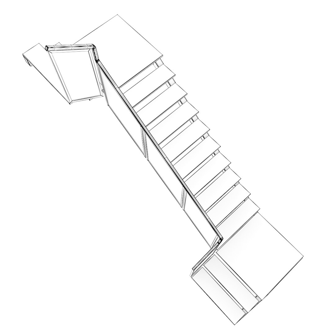 C4d Wood Wooden Stairs