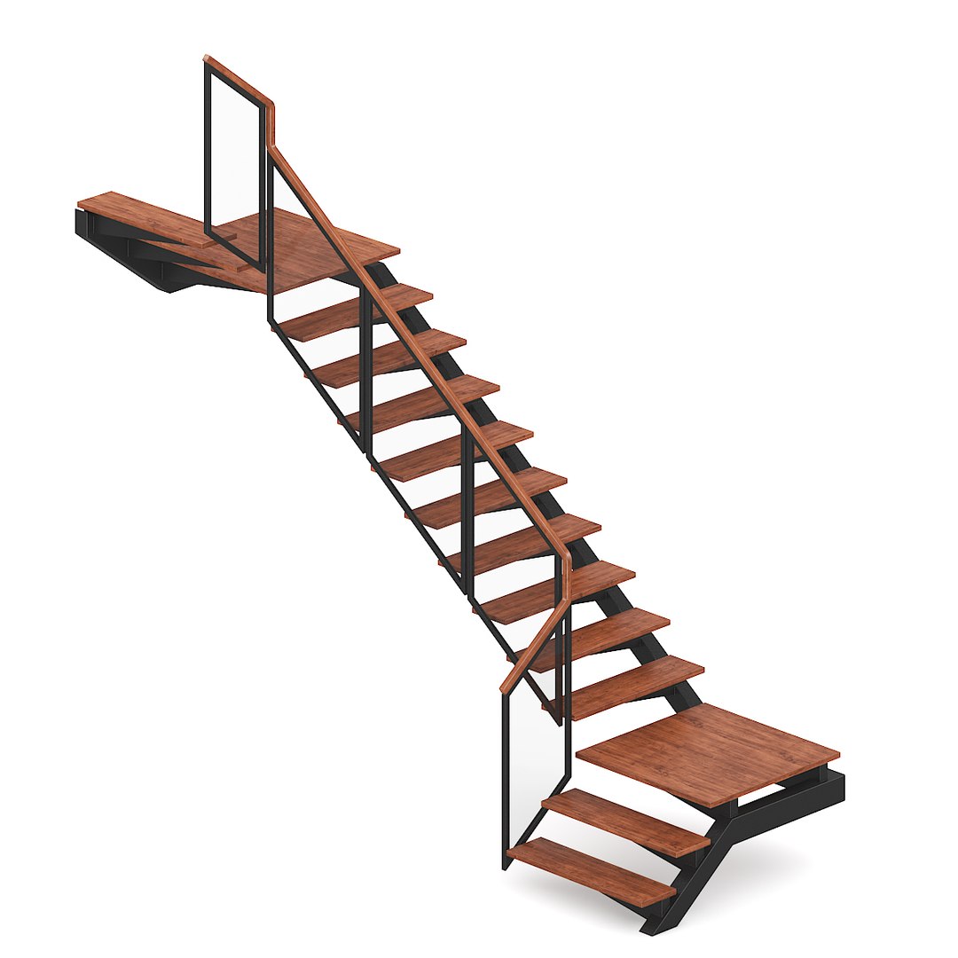 C4d Wood Wooden Stairs