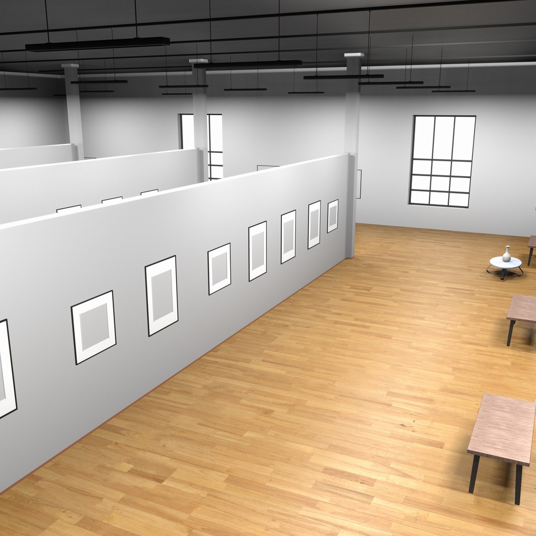3D ART GALLERY Museum Interior 3D Model - TurboSquid 2028023