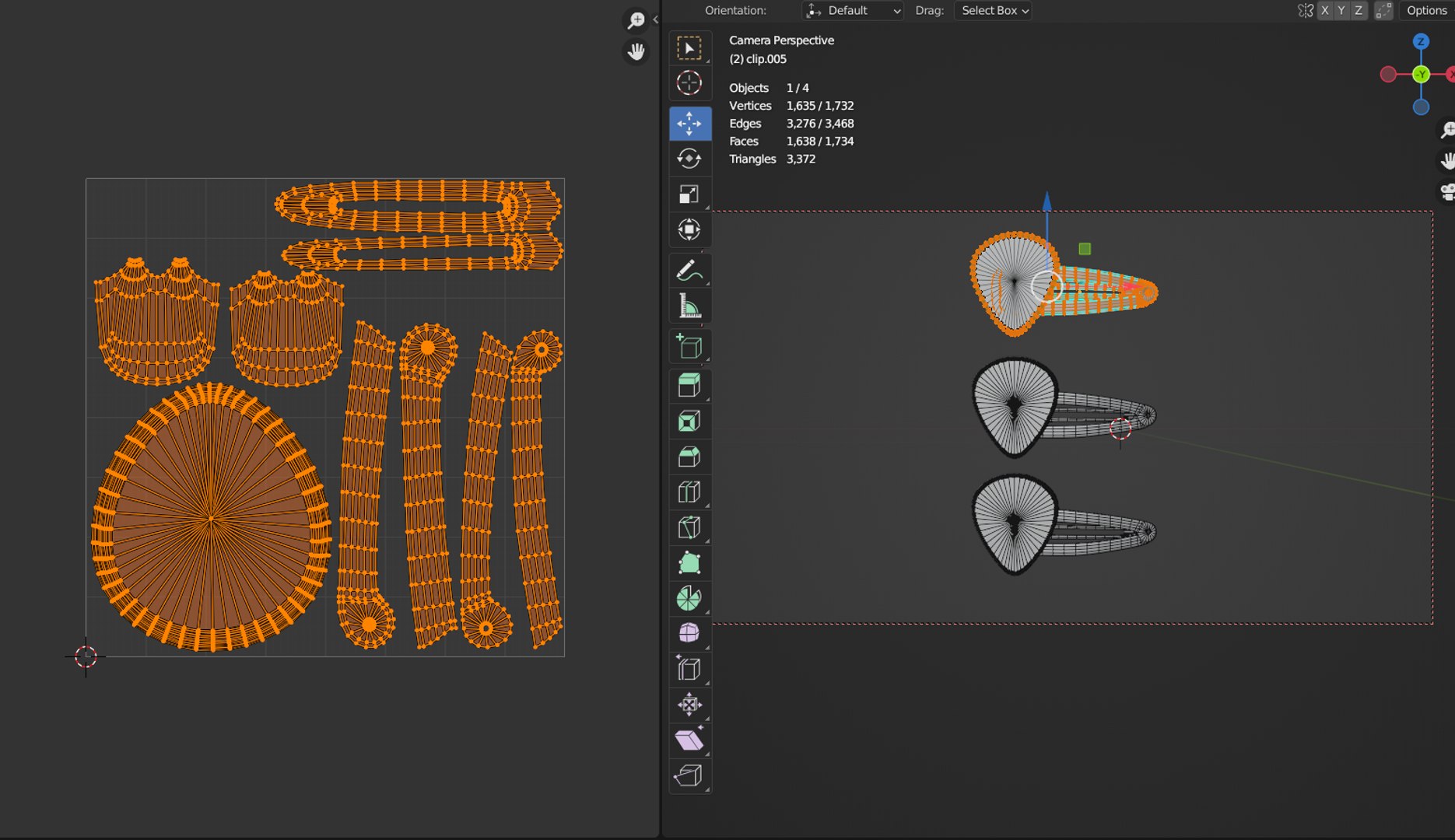 Hair Snap Clips Red Color Girl 3 Style V1 3D - TurboSquid 1840690