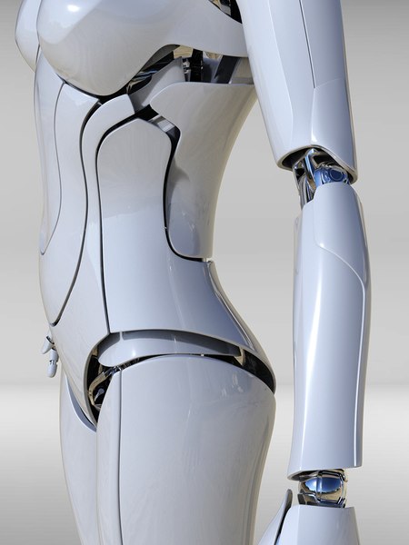 female cyborg sci-fi robot 3d obj