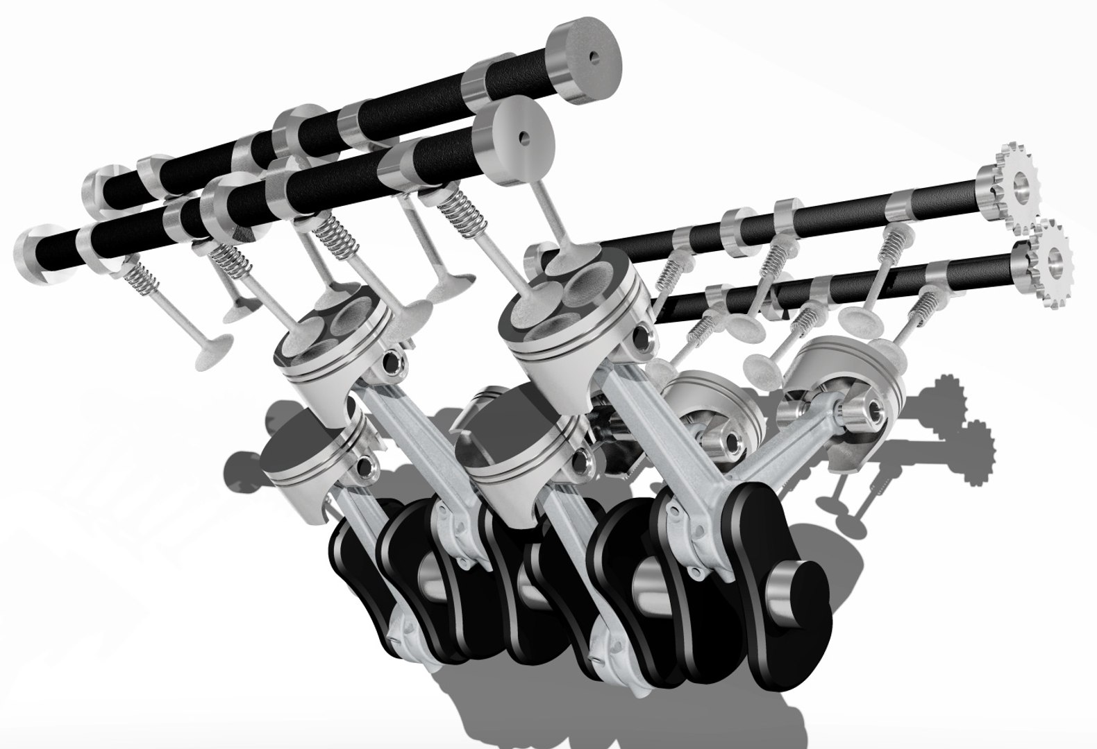 V8 Motor Engine Mechanic 3d Model