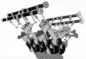 4-cylinder engine cylinder 3d model