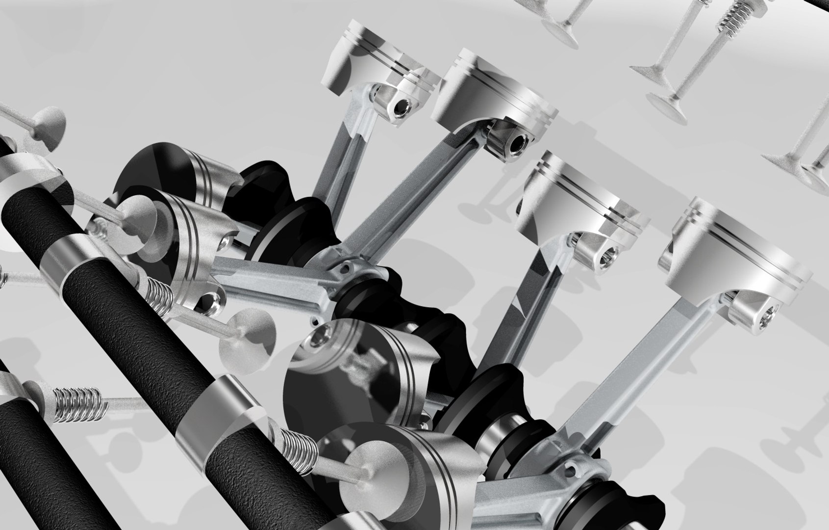 V8 Motor Engine Mechanic 3d Model