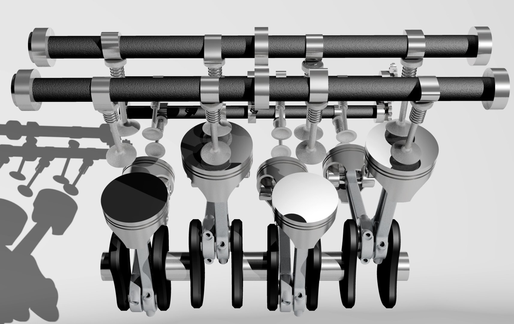 V8 Motor Engine Mechanic 3d Model