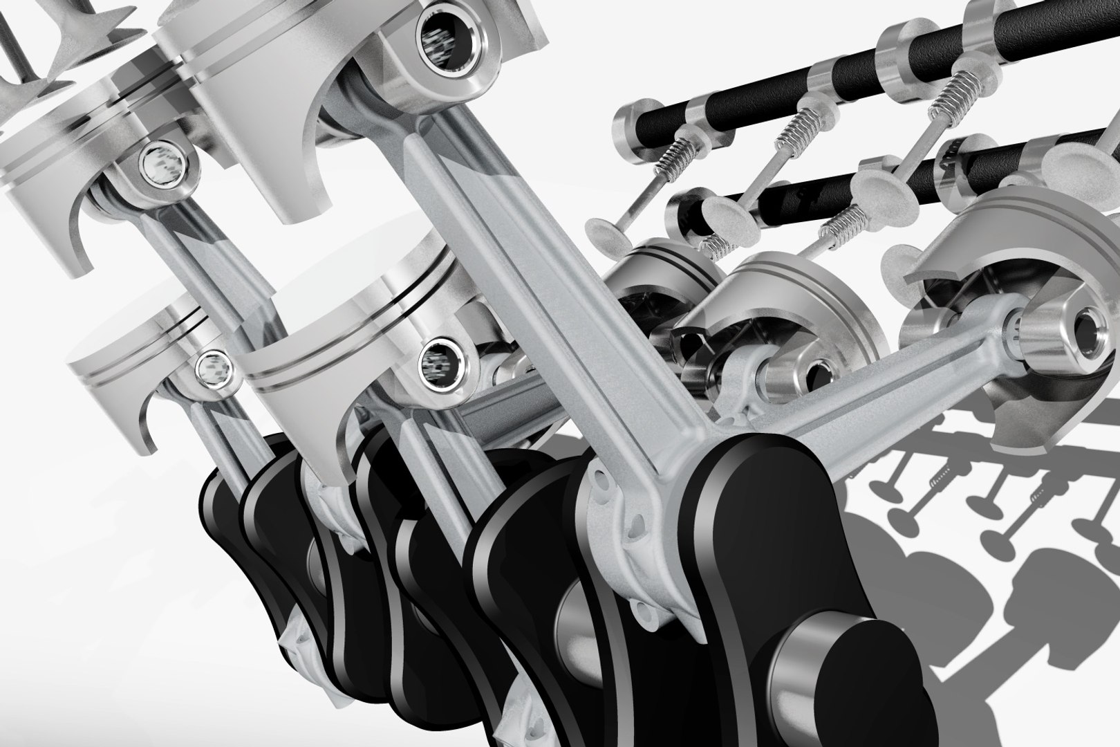 V8 Motor Engine Mechanic 3d Model