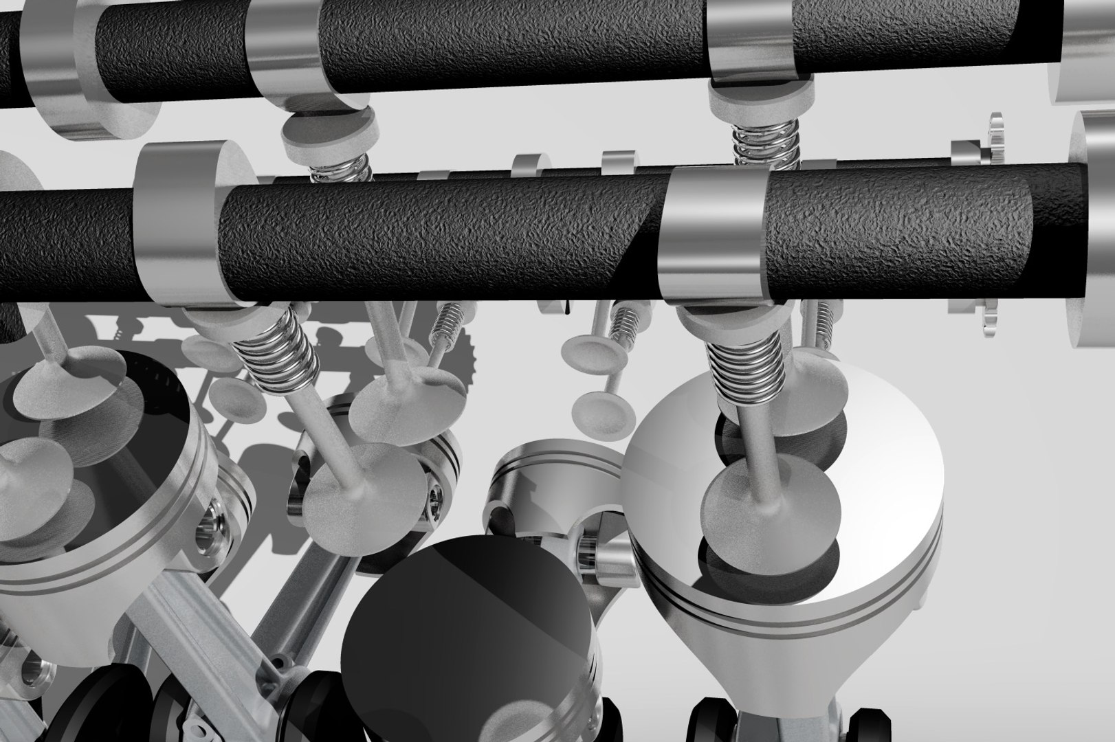 V8 Motor Engine Mechanic 3d Model