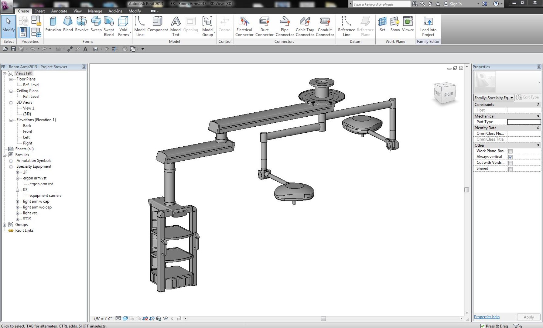 3d Model Surgery Room Boom Arms