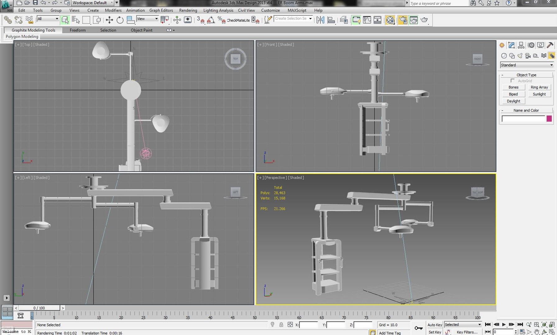 3d Model Surgery Room Boom Arms