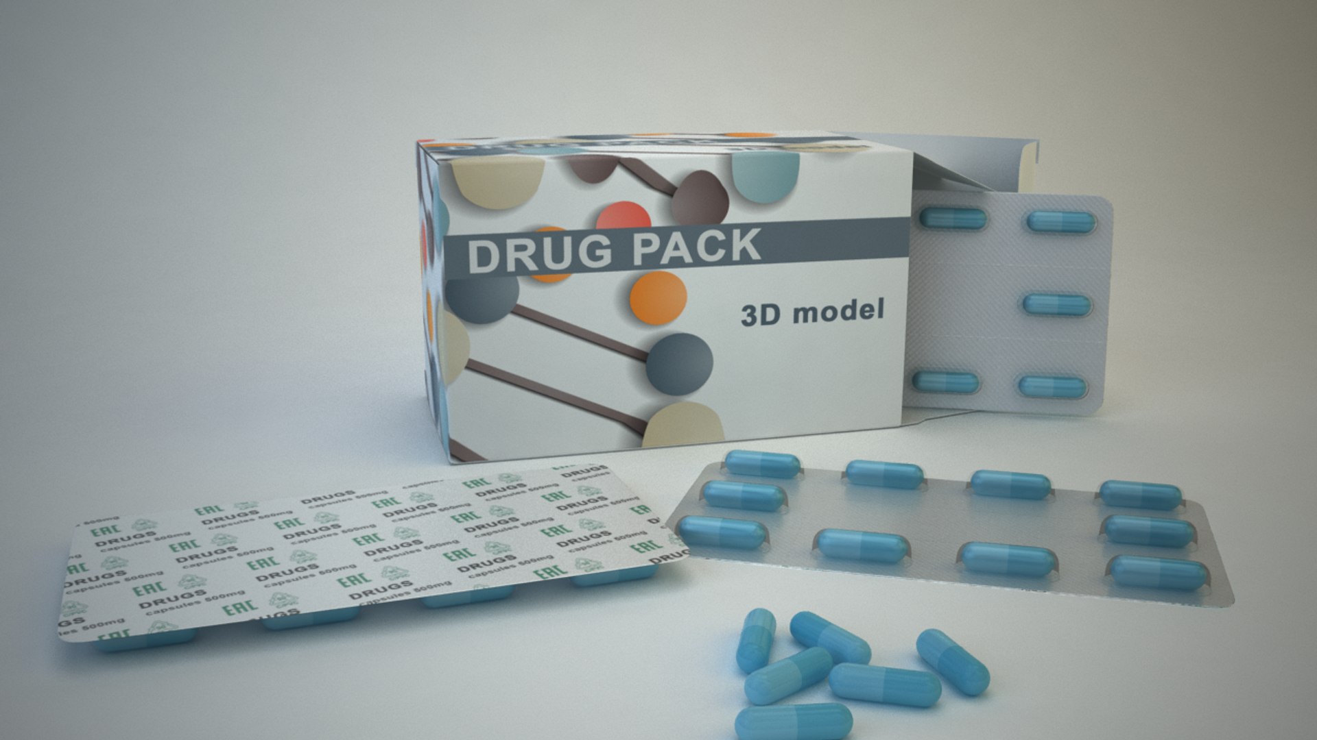 Drug pack blister 3D model - TurboSquid 1247822