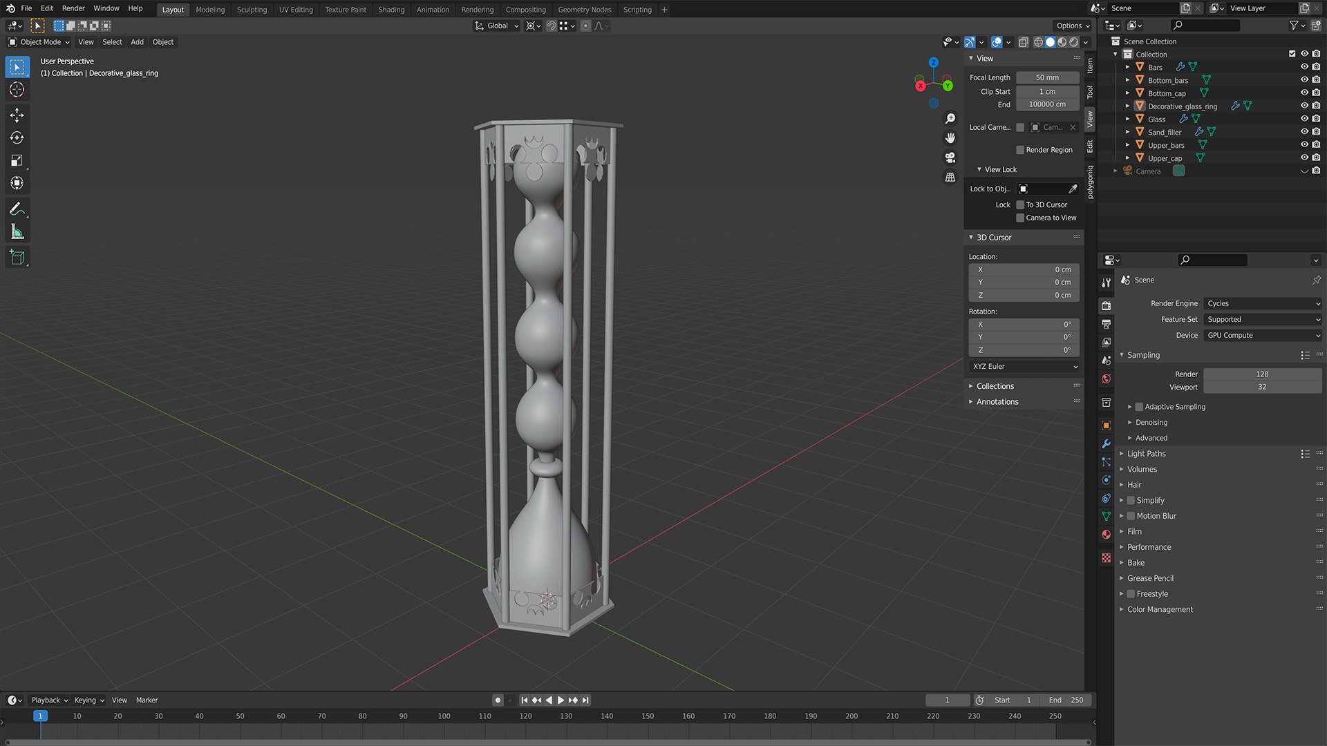 Oriental Stylized Hourglass 3D Model - TurboSquid 1838518