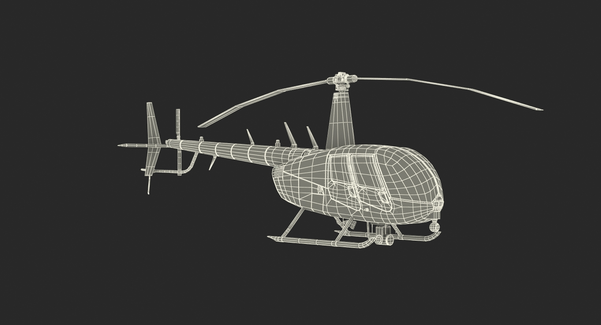 Police Helicopter Robinson R44 3d Model
