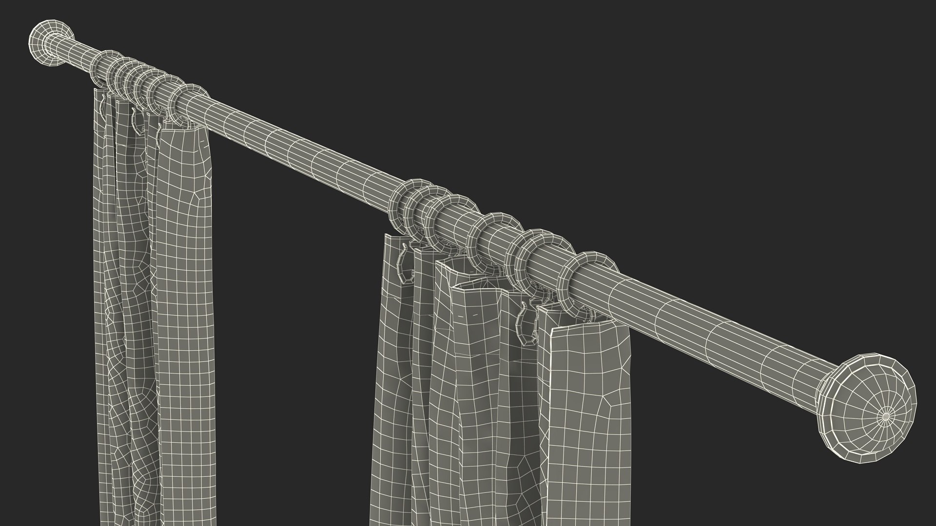 3D Classic Curtain Set With Metal Rod Model - TurboSquid 2314015