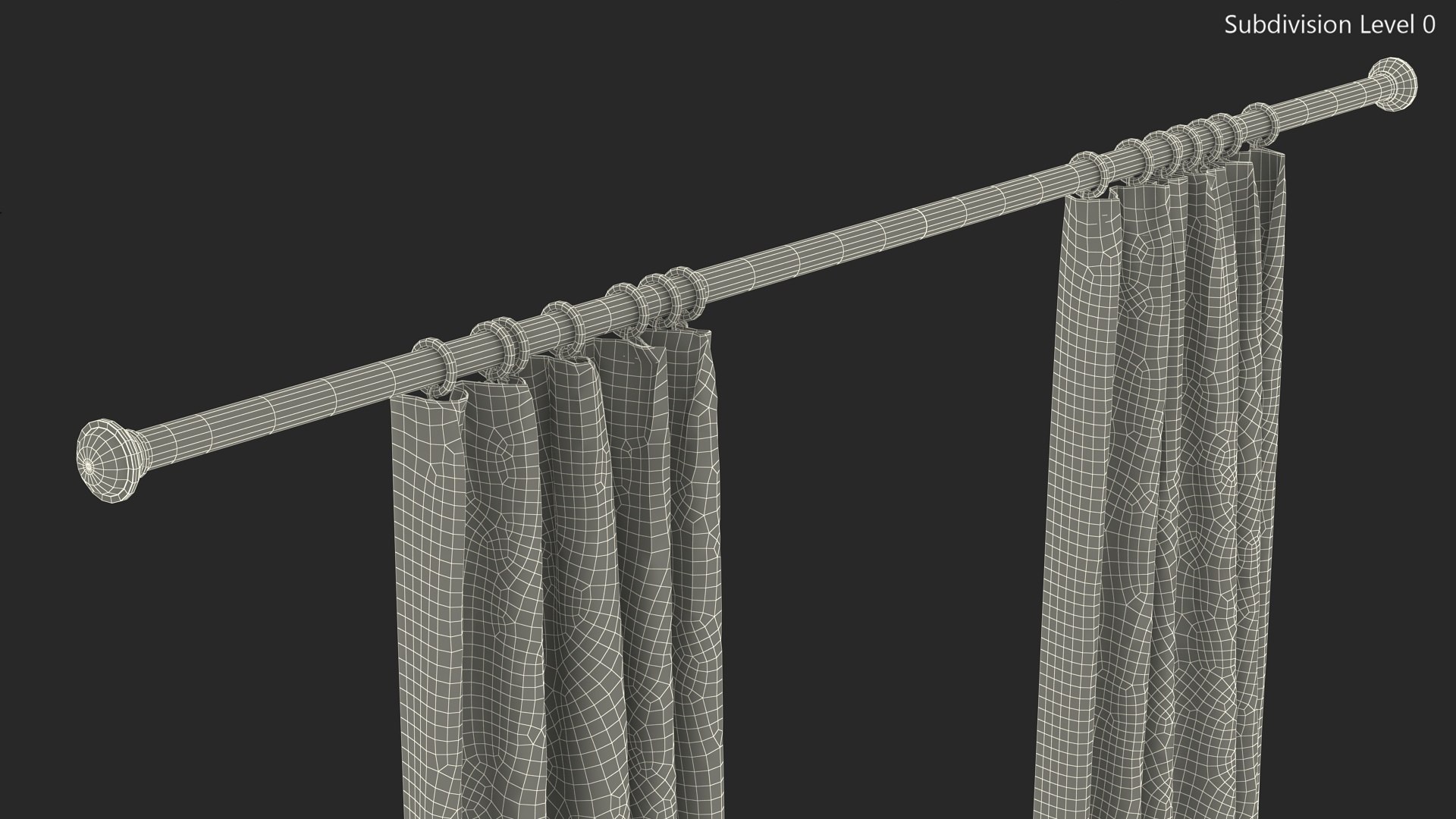 3D Classic Curtain Set With Metal Rod Model - TurboSquid 2314015