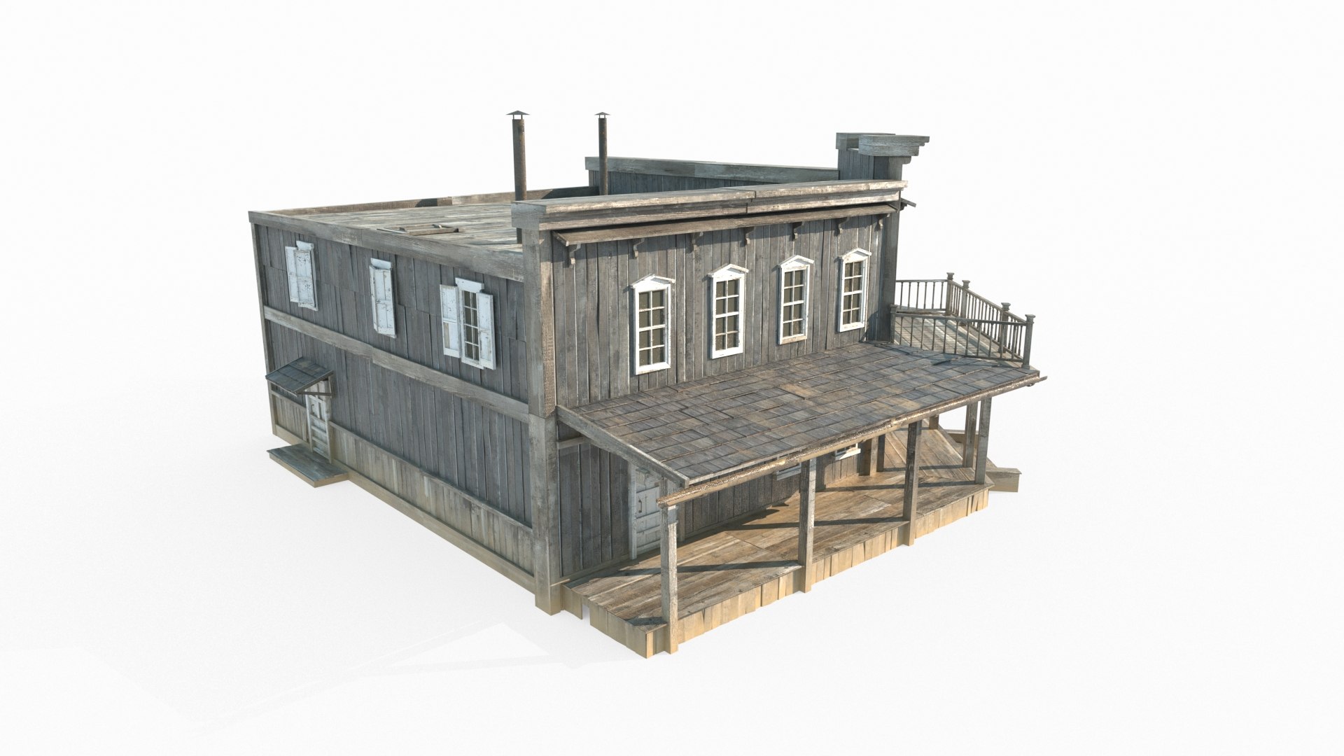 Old Western Architecture Tavern 3D Model - TurboSquid 2299309