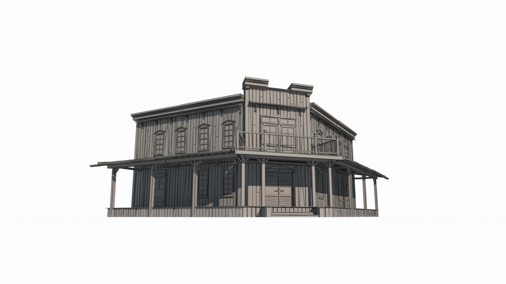 Old Western Architecture Tavern 3D Model - TurboSquid 2299309