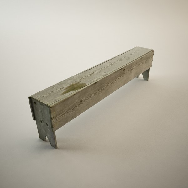 3d antique wooden bench model