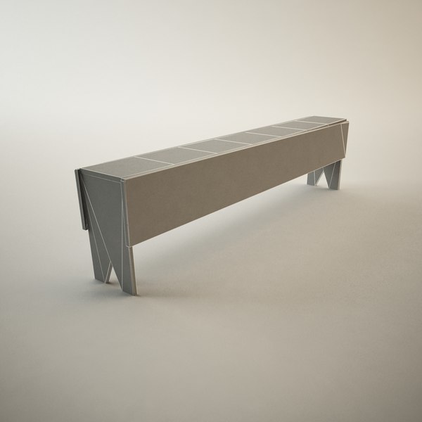 3d antique wooden bench model