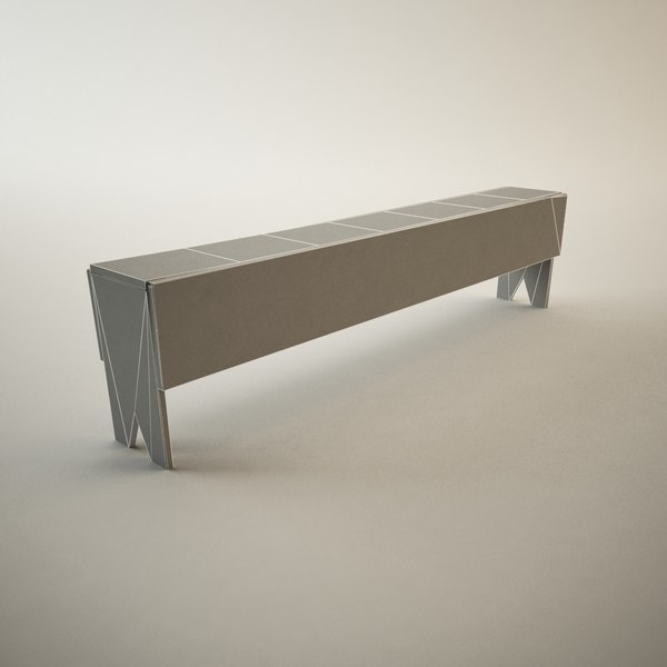 3d antique wooden bench model