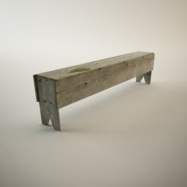 3d antique wooden bench model