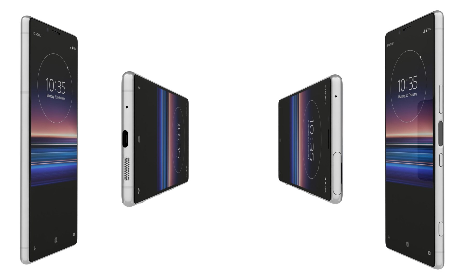 Sony xperia 1 white 3D model - TurboSquid 1597989