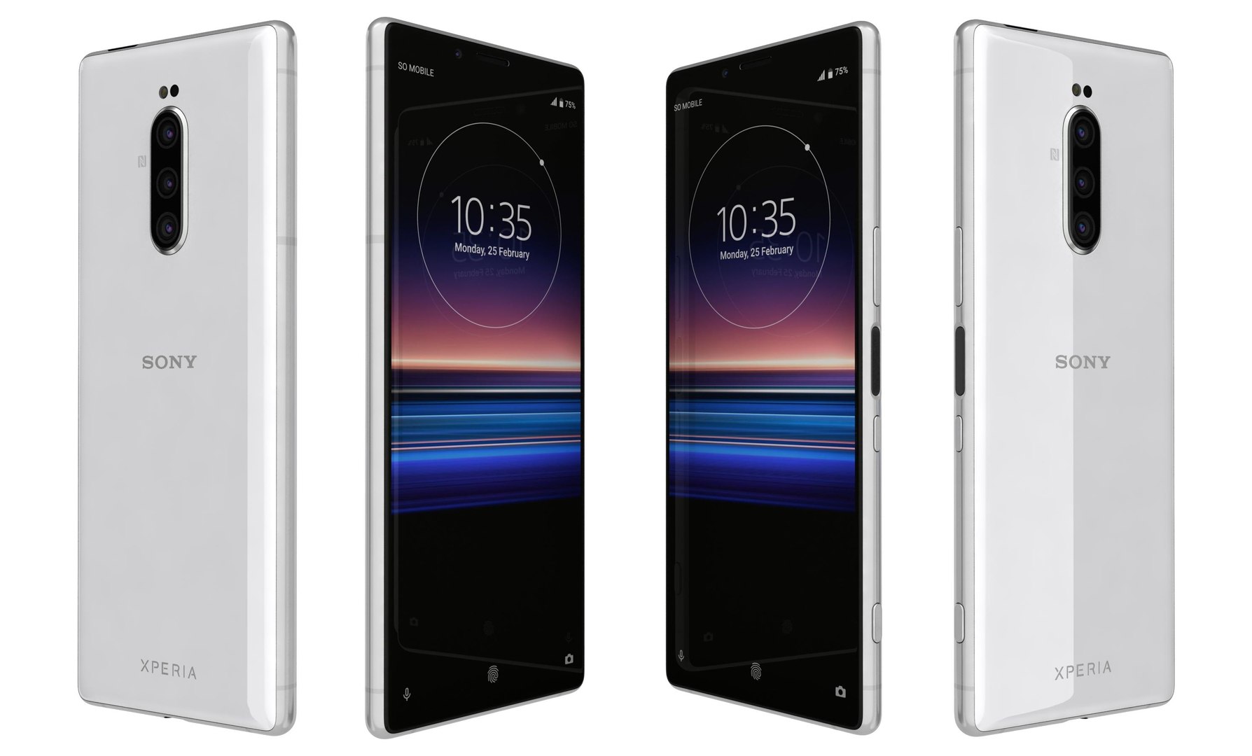 Sony xperia 1 white 3D model - TurboSquid 1597989