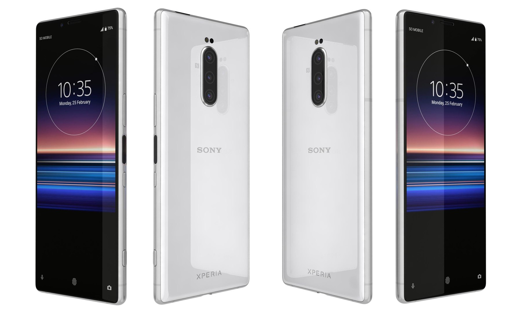 Sony Xperia 1 White 3D Model - TurboSquid 1597989