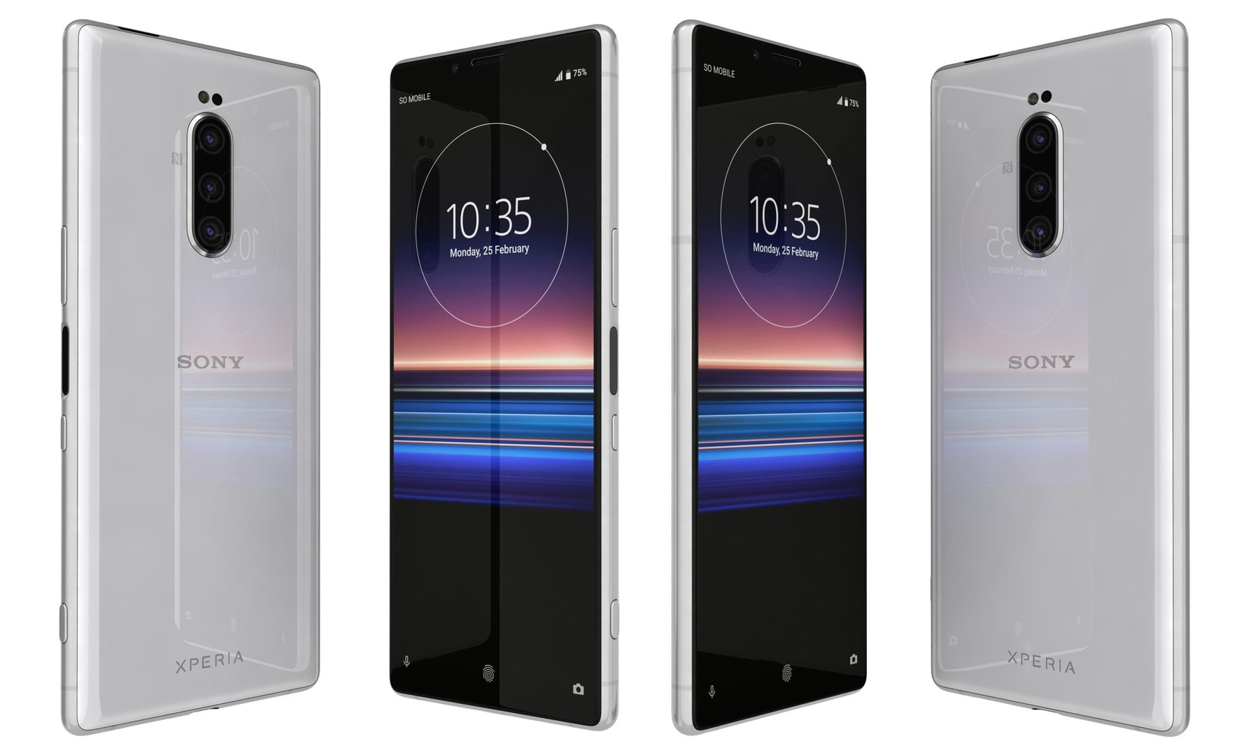Sony xperia 1 white 3D model - TurboSquid 1597989